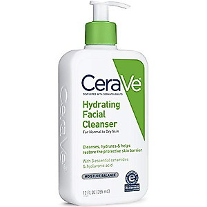 CeraVe Foaming Facial and Hydrating Cleanser, 12 Fl Oz (Pack of 2)