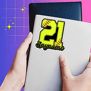 Custom Name Sticker Baseball Softball Helmet Decal Personalized Name Number Hard Hat Water-Resistant Vinyl Sticker for Helmet Merchandise Decor Water Bottle Bumper Sticker Decals Sport Gifts Idea