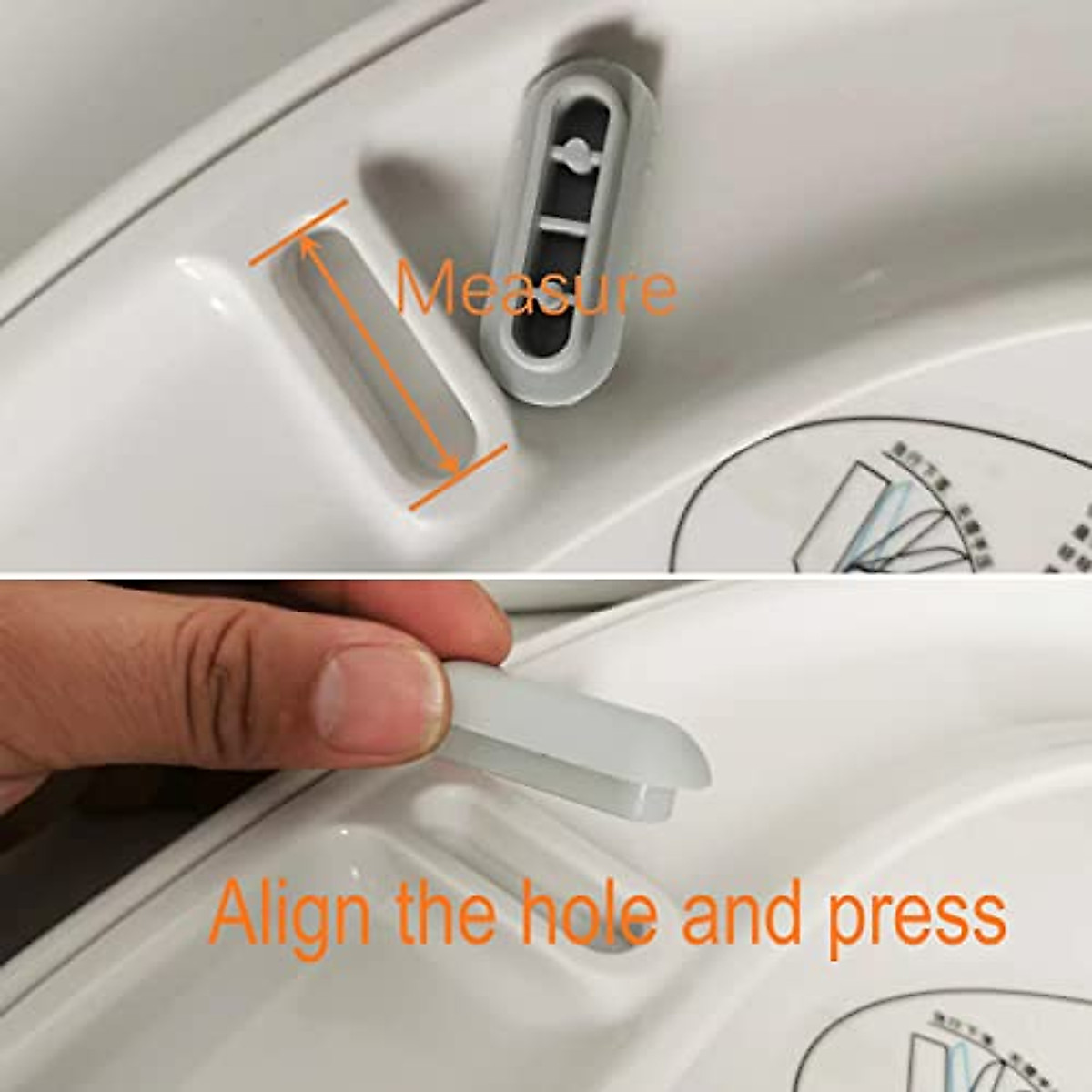 20Pcs Toilet Seat Buffers Replacement Plastic Toilet Lid Bumper, Bidets attachment Cushioning Pads Replacement for Bathroom, White and Gray color