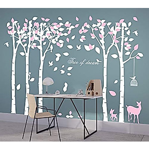 Giant Jungle Tree Wall Decals for kids room decor, Nursery wall decal, kids wall decor (White)