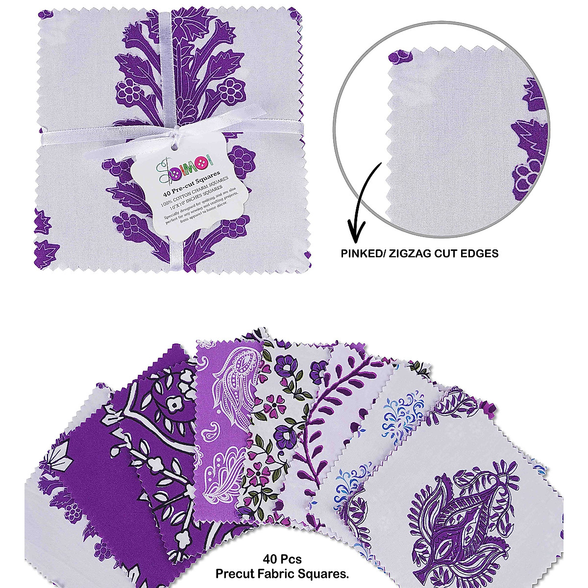 Precut 10-inch Prints Cotton Fabric Bundle Quilting Squares Charm Pack DIY Patchwork Sewing Craft-