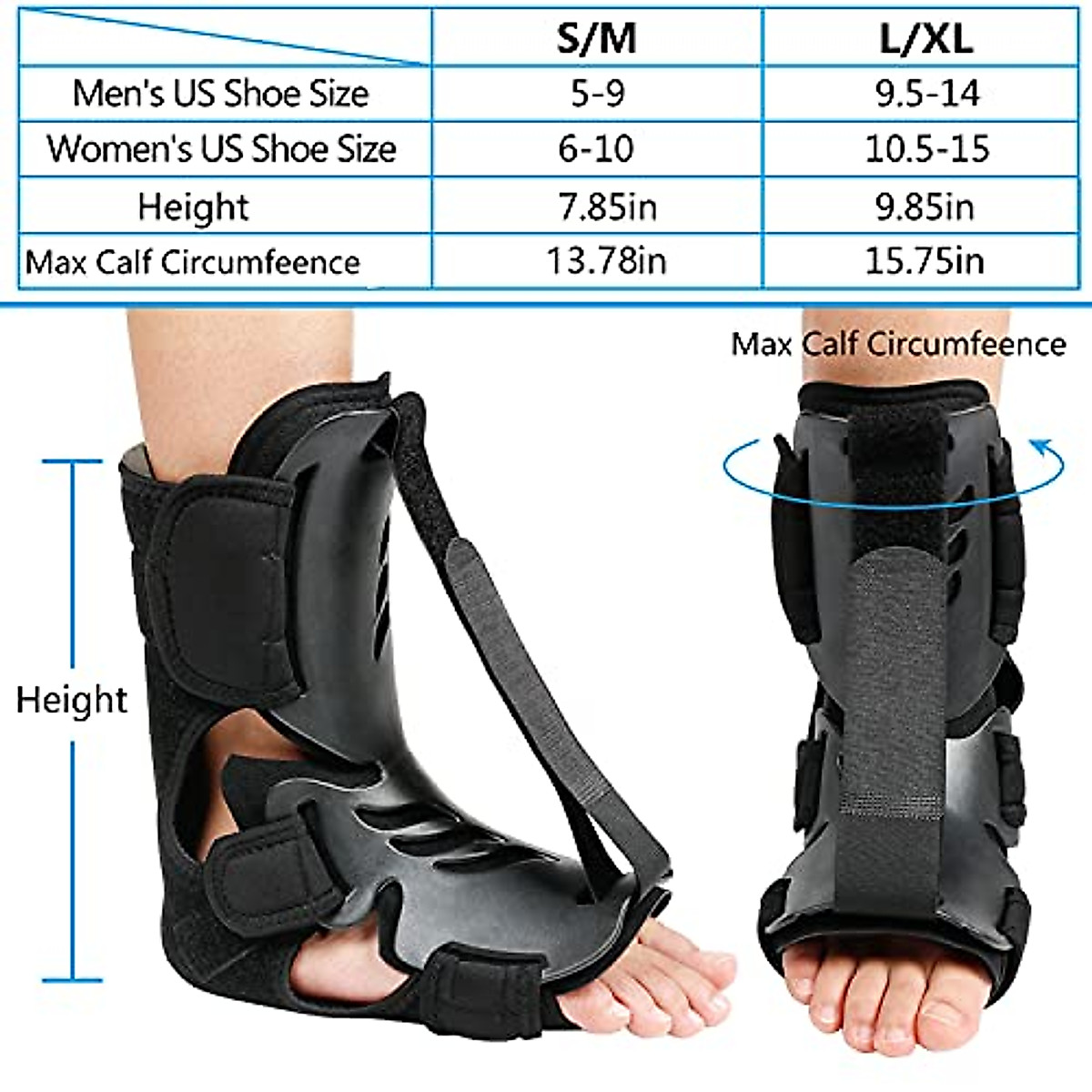 OneBrace Plantar Fasciitis Night Splint - Adjustable Dorsal Night Splint for Plantar Fasciitis - Pain Relief Heel Pain, Achilles Tendinitis and Foot Drop (Small/Medium)