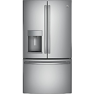 GE GFE28GYNFS 36 Energy Star French Door Refrigerator with 27.8 cu. ft. Total Capacity Advanced Water Filtration System Turbo Cool Freeze Settings + LED Lighting in Fingerprint Resist Stainless Steel