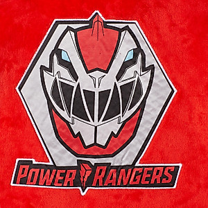 Power Rangers Little/Big Boy's Plush Fleece Robe (8, Red Ranger Dino Fury)