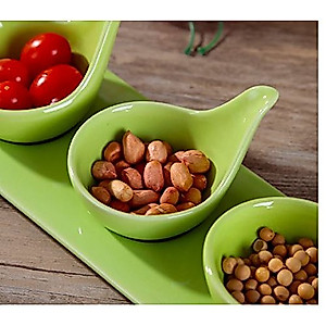 Leoyoubei White Dipping Bowls with Grip Handle,2 oz PorcelainTomato Sauce,Soy,Ketchup,Porcelain Dipping Bowls,Caviar,BBQ,Appetizer Spoon Styl Tableware 2.75",Stackable Ramekins 5 Pack