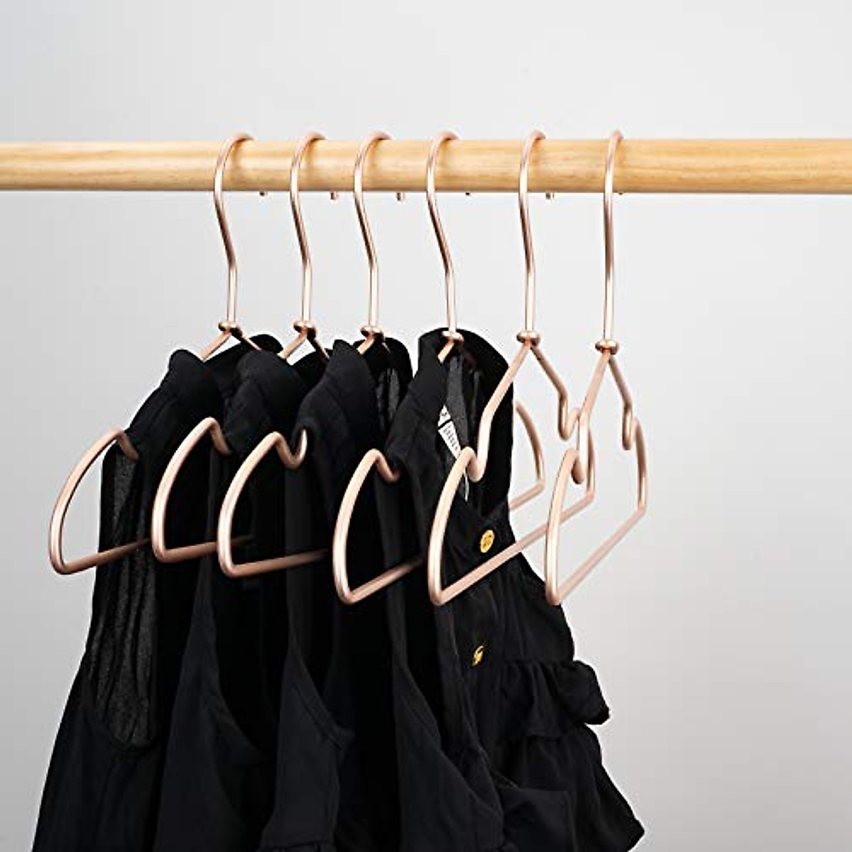 Koobay Premium 12.5" Rose Gold Children Display Kids Coat Hangers, Heavy Duty Baby Hangers, for Closet Organization ,Coat Shirt Clothes Hangers, 10PACK