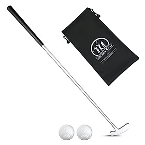 LEAGY 4-Sections Portable Best Golf Right Hand Putter or Golf Two-Way Putter Left and Right Hand, 2 Golf Balls Isolated On White Background, 1Pack Golf Bag (Ambidextrous)