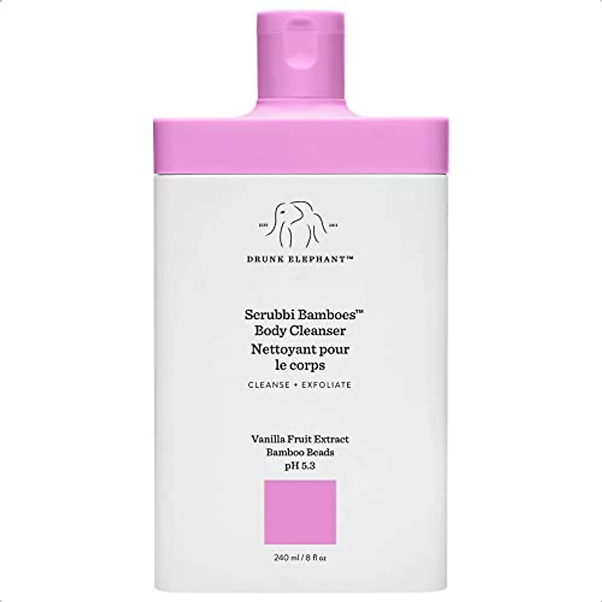 Drunk Elephant Scrubbi Bamboes Body Cleanser - Moisturizing, Exfoliating Bamboo Beads (240 mL / 8 Fl Oz)