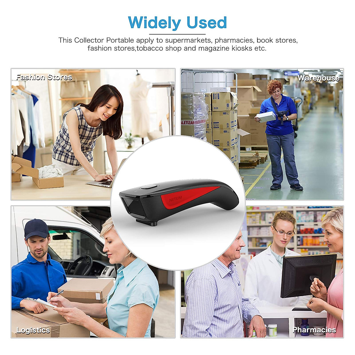 NETUM Bluetooth Mini 2D Barcode Scanner, 3-in-1 Pocket Automatic Wireless QR Bar Code Scanning Work with Windows, Android, iOS, Tablets or Computers - C990