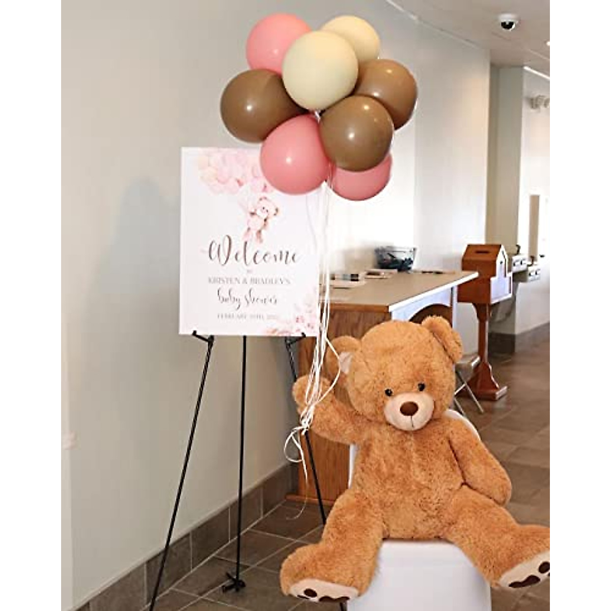 Boho Balloons Pink Blush Balloons, 62Pcs 12Inch Blush Pink Brown White Balloons For Girls Baby Shower Garden Tea Party Bachelorette Birthday Wedding Decorations