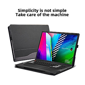 VEVOOD Laptop Cover for MSI Creator Z16 case| ThinkPad T16 Laptop | Vivobook Pro 16X Laptop 16” OLED M7600 M7601 N7600 N7601Z | PU Leather Inside Pocket Case (Gray)