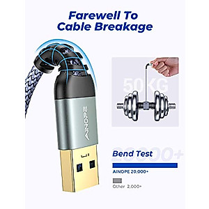 AINOPE [2 Pack] USB 3.0 Cable, USB to USB Cable, USB A Male to Male Cable [3.3FT+ 3.3FT] [Never Rupture] Double End USB Cord Compatible with Hard Drive Enclosures, DVD Player, Laptop Cooler and More