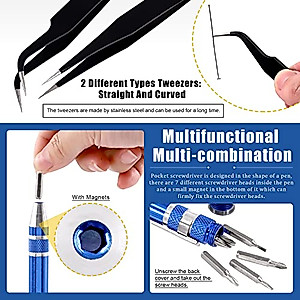 Glarks 47Pcs Gundam Model Tools Kit Model Basic Tools Craft Set Including Utility Knife, Cutting Mat, Tweezer, Files for Cars/Airplanes/Buildings/Gundam/Robots Models Building Repairing and Fixing