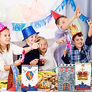 Colarr 24 Pcs Medieval Party Decorations Mini Medieval Goodie Bags Knights Decorations Medieval Party Bags Medieval Bags Medieval Stickers Castle Goody Bags for Kids Birthday Medieval Party Supplies