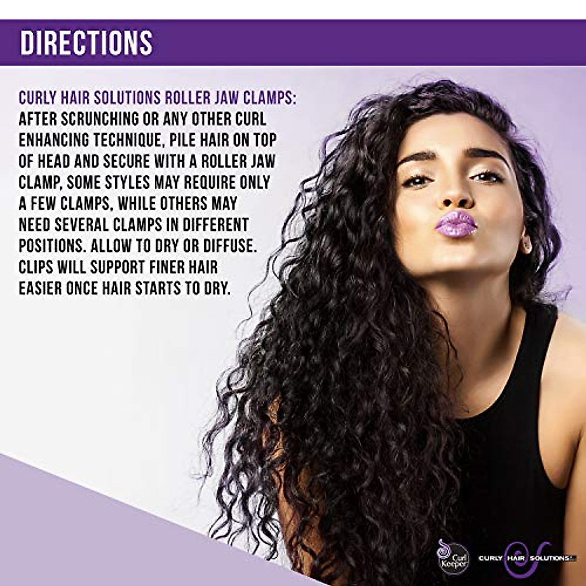 CURL KEEPER - Roller Jaw Clamps: Lift At The Roots For a Full Looking, Bouncy Style That Preserves The Natural Form Of Your Curls (12 Roller Jaw Clamps Per Pack)