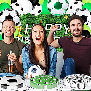 UROINEPA Soccer Party Decoration Supplies 60 Pcs Soccer Plates Soccer Birthday Dessert Dinner Plates Disposable Soccer Themed Party Favors Decorations for Boy Baby Shower