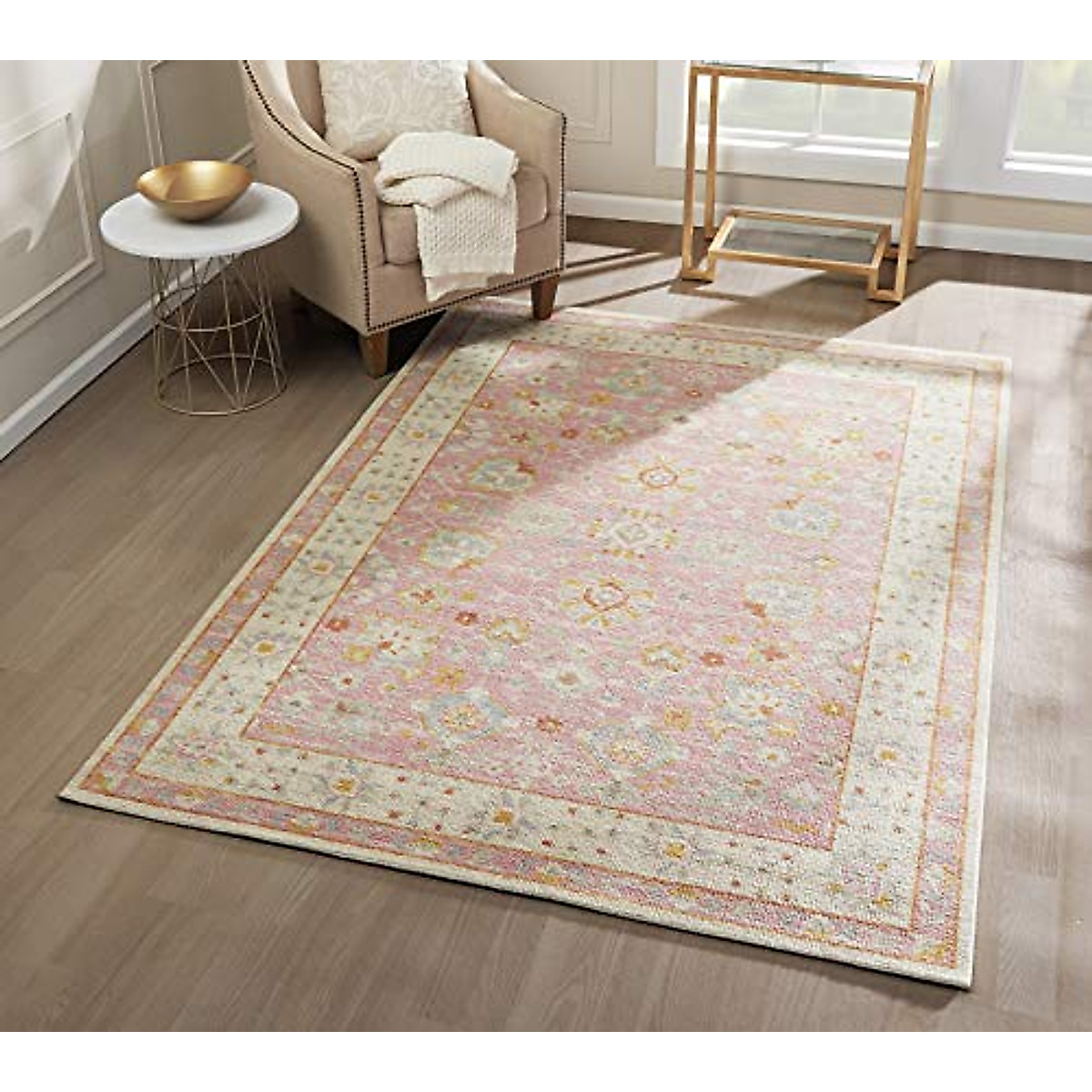 Momeni Anatolia Area Rug, 6'6" X 9', Pink