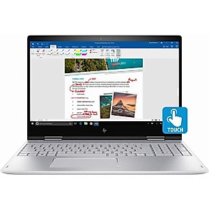 HP Flagship Envy x360 2-in-1 15.6 inch FHD IPS Touchscreen Laptop, Intel i7-8550u Quad-Core, Intel 512GB PCIe Nvme SSD, 16GB DDR4, Backlit Keyboard, 802.11ac WiFi, USB C, HDMI, Bluetooth, Windows 10