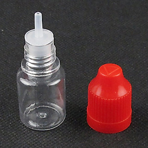 5 ml Empty Plastic Dropper Clear Bottles Squeezable e-Juice E-Liquid Childproof 10PCS Red Cap