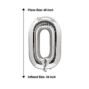 AULE 40 Inch Jumbo Silver Foil Mylar Number Balloons for Men Women 30th Birthday Party Decorations 30 Years Old Anniversary Party Supplies