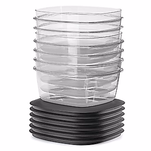 Rubbermaid Premier Food Storage Container, 5 Cup, 6-Pack, Grey