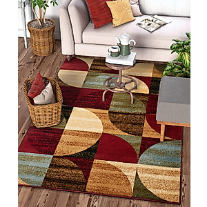 Well Woven Barclay Collection Bowery Art Deco Ivory 4x5 Area Rug - for Entryways, Small Bedrooms, Living Rooms