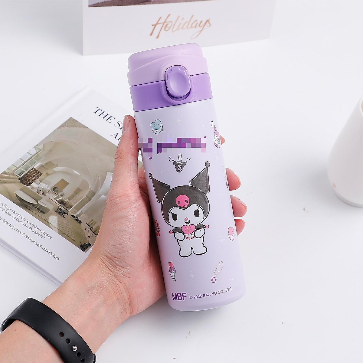 Cartoon Kitty Stainless Steel Vacuum Bottle Leakproof,Insulated for Hot or Cold Water Bottle Travel Mug for Girl-3