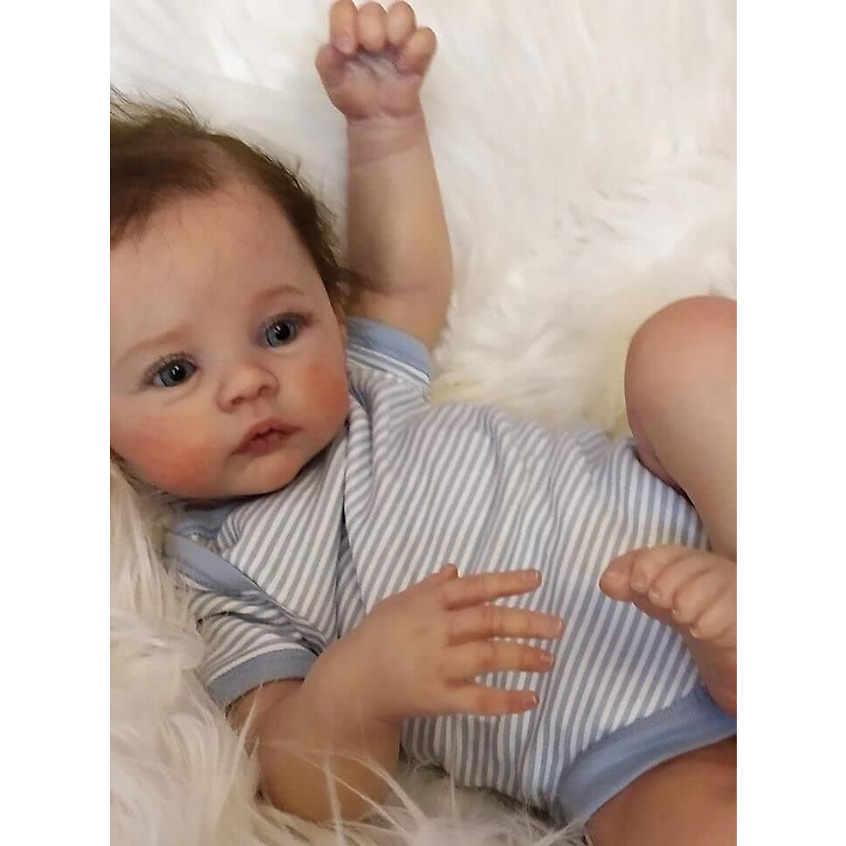 Anano Real Baby Full Body Silicone Baby Doll Boy, 19 Inch Anatomical Correct Baby Doll Realistic Flexible Soft Silicone Vinyl Reborn Baby Boy Doll