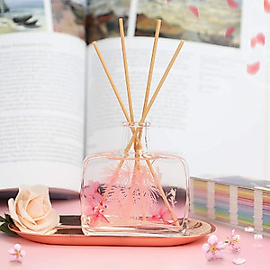 Reed Diffuser, Reed Diffuser Set, Scented Oil Diffuser wirh 6 Diffuser Sticks, Dried Flowers in The Bottle, Home Fragrance Room Office Decor, Birthday Gifts for Women