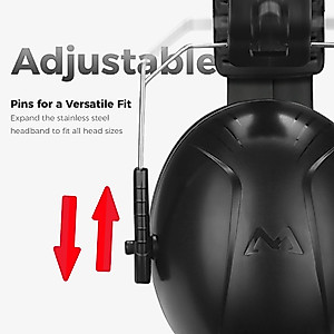 ProCase Noise Cancelling Earmuffs, SNR 34 dB Ear Protection, Adjustable Sound Proof Headphones for Adults Kids, Noise Cancelling Headphones for Autism, Effective Hearing Protection -Black