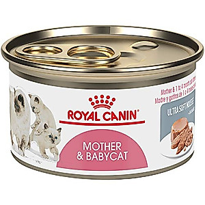Royal Canin Feline Health Nutrition Mother & Babycat Ultra Soft Mousse in Sauce Canned Cat Food, 3 oz cans 12-pack