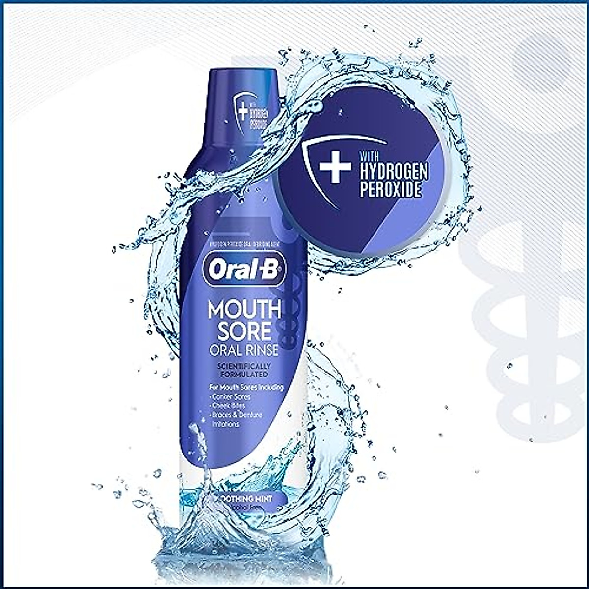 Oral-B Mouth Sore Mouthwash Special Care Oral Rinse, Hydrogen Peroxide Mouthwash, 16 fl oz, Mouthwash Alcohol Free