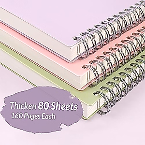 Annecy 3 Pack Lined Spiral Notebooks - A5 Lined Journals with 120gsm Thick College Ruled Paper 80 Sheets/160 Pages 5.9 x 8.3 inches - Journals for Writing/Drawing/Study and Notes