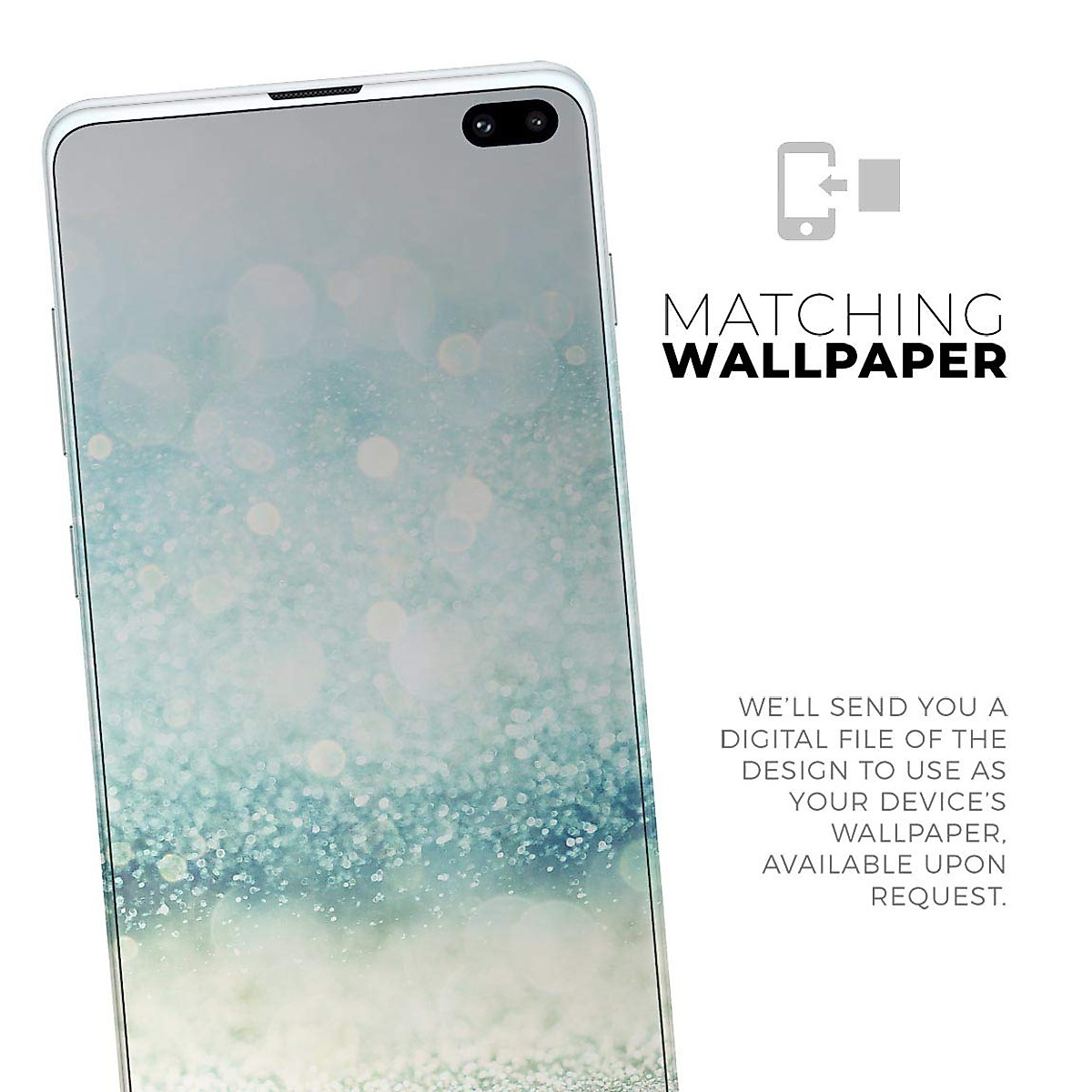 DesignSkinz Teal and Aqua Unfocused Sparkling Orbs Protective Vinyl Decal Wrap Skin Cover Compatible with The Samsung Galaxy S20 (Screen Trim & Back Glass Skin)