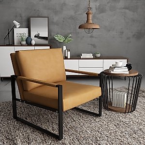 DKLGG Fabric Accent Chairs for Living Room Armchair Single Sofa Chair for Bedroom with Extra-Large Ergonomic Cushion Sturdy Metal Frame Anti-Scratch Foot Mats