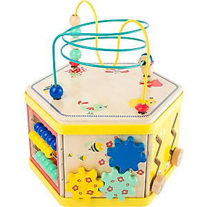 Small Foot Wooden Toys Activity Center 7-in-1 Iconic Motor Skills Move it! playset Designed for Children 12+ Months