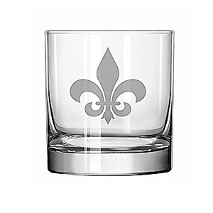 11 oz Rocks Whiskey Highball Glass Fleur-de-lis