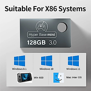 Retro Game Console 128G USB Drive for PC/Win 600, 74 Emulator Console, 43254 Video Games, Batocera 37 Game System Plug and Play, USB 3.0 for Win 8.1/10/11/Inter Mac, 2 Wireless CTL Support 26.8-32.4ft