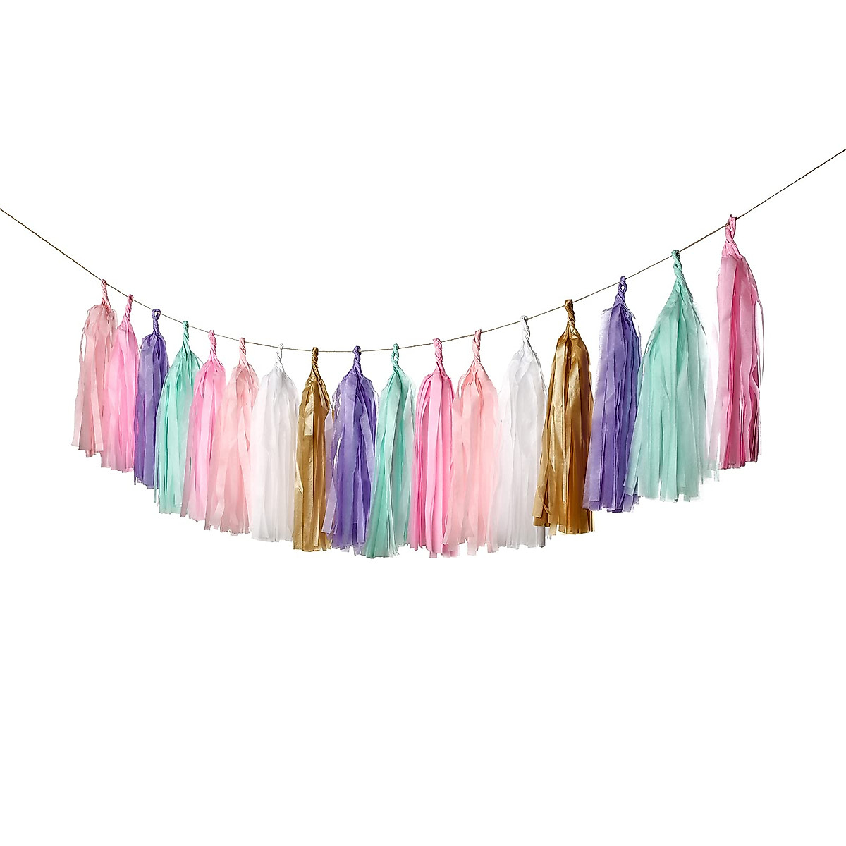 GUZON 30 PCS Tissue Paper Tassel DIY Party Garland Decor for All Events & Occasions(Unicorn Pastel)