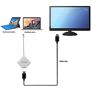 KPTEC Ultimate 3-in-1 Mini DP (Thunderbolt) to 4K UHD HDMI, DVI, VGA Adapter,Compact 1080p Mini Display (mDP) Converter Compatible for MacBook Air/Pro, iMac, iMac Mini, Surface Pro Series, White