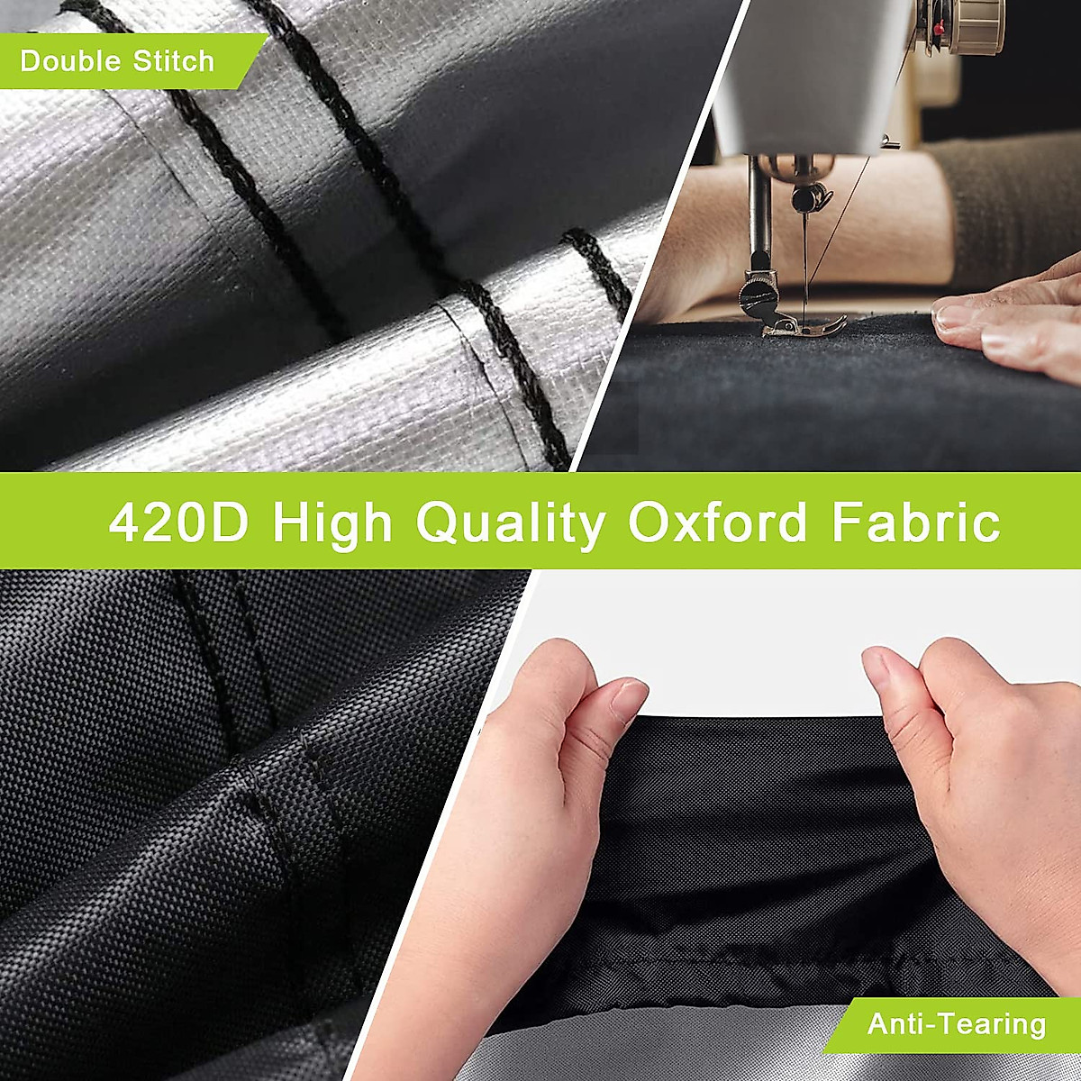 Rilime Fire Pit Cover Rectangular,Waterproof Fire Table Cover Rectangle for Outdoor Gas Propane Fire Table - 52 x 34 x 24, Black