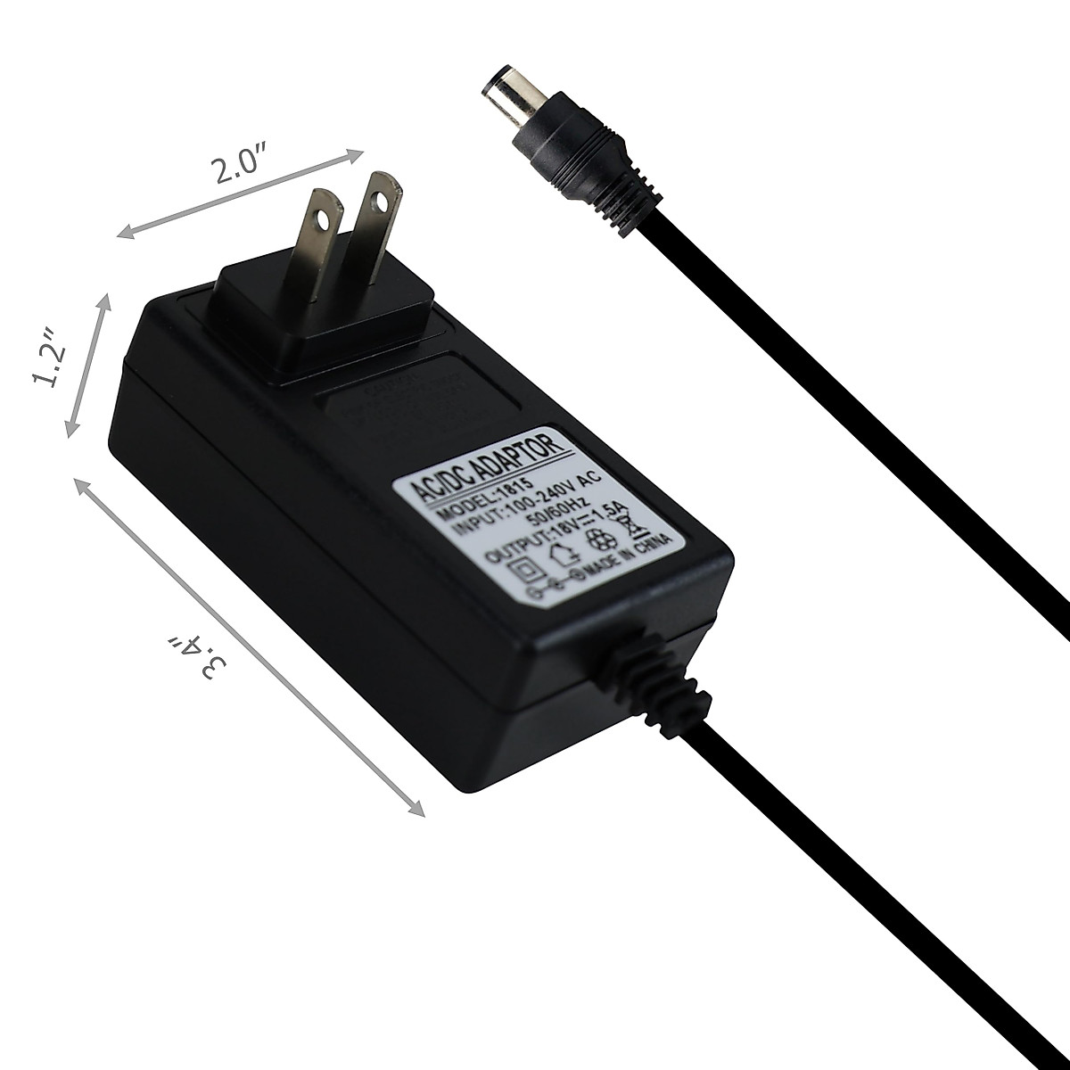 EIKS DC 18V 650mA 1A 1.5A(Max) Wall Charger Power Supply Switching Adapter with Tips 5.5 x 2.5mm / 5.5 x 2.1mm