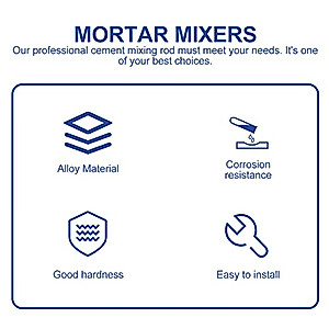 DOITOOL 2Pcs Paint and Mortar Mixer, Power Drill Mixer Attachment, Metal Paint Mud Mixer Heavy Duty Cement Mixer Concrete Drill Mixing Rods Professional Paint Cement Grout Bucket Mixer