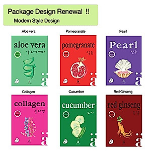 Merry Youth Korean Skin Care Face Masks Sheet - Facial Natural Ampoule Set (pack of 6) - Skincare Treatment Beauty Products for Women, men, teen girl - Hydrating Moisturizer