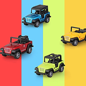 kramow Cars Toys Pull Back Vehicles, Model Vehicles Toy for Baby Toddler Boys Girls, 4 Pieces Pack