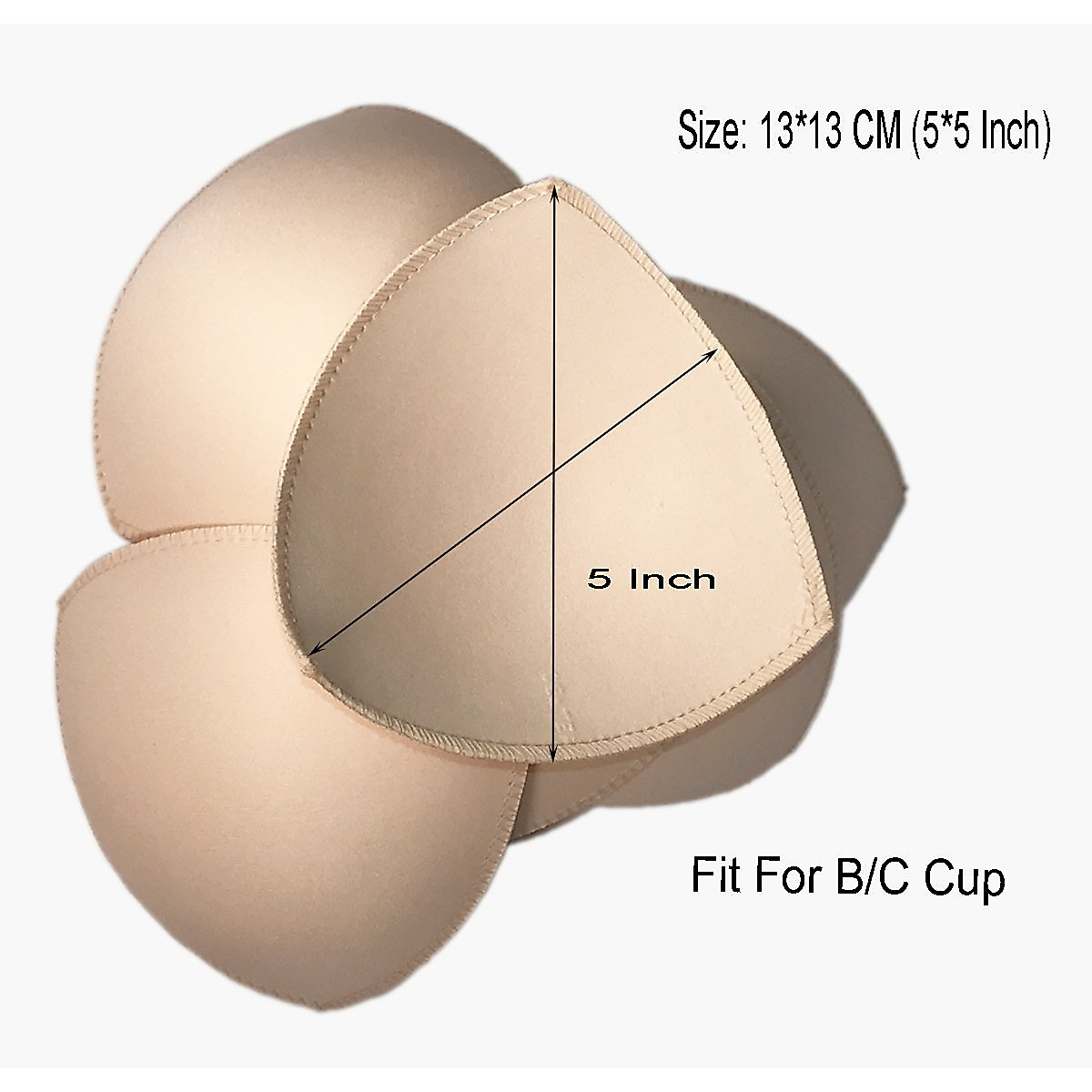 Fypxd 6 Pairs Bra pad Insert For sports bra or Bikini Tops 5X5 inch（Beige
