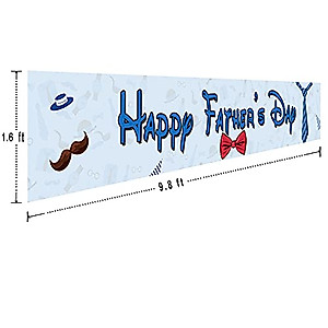 Large Happy Father?¡¥s Day Banner, Fathers Day Decorations, Father?¡¥s Day Party Supplies Decoration, Fathers Day Party Backdrop (9.8 x 1.6 ft)