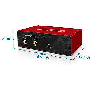Audio Interface USB Audio Interface with Mic Preamplifier USB Audio Mixer Recorder with 48V Phantom Power, 24 Bit, Support Tablet, Computers and Other Equipment Recording （NO DAW Software included）