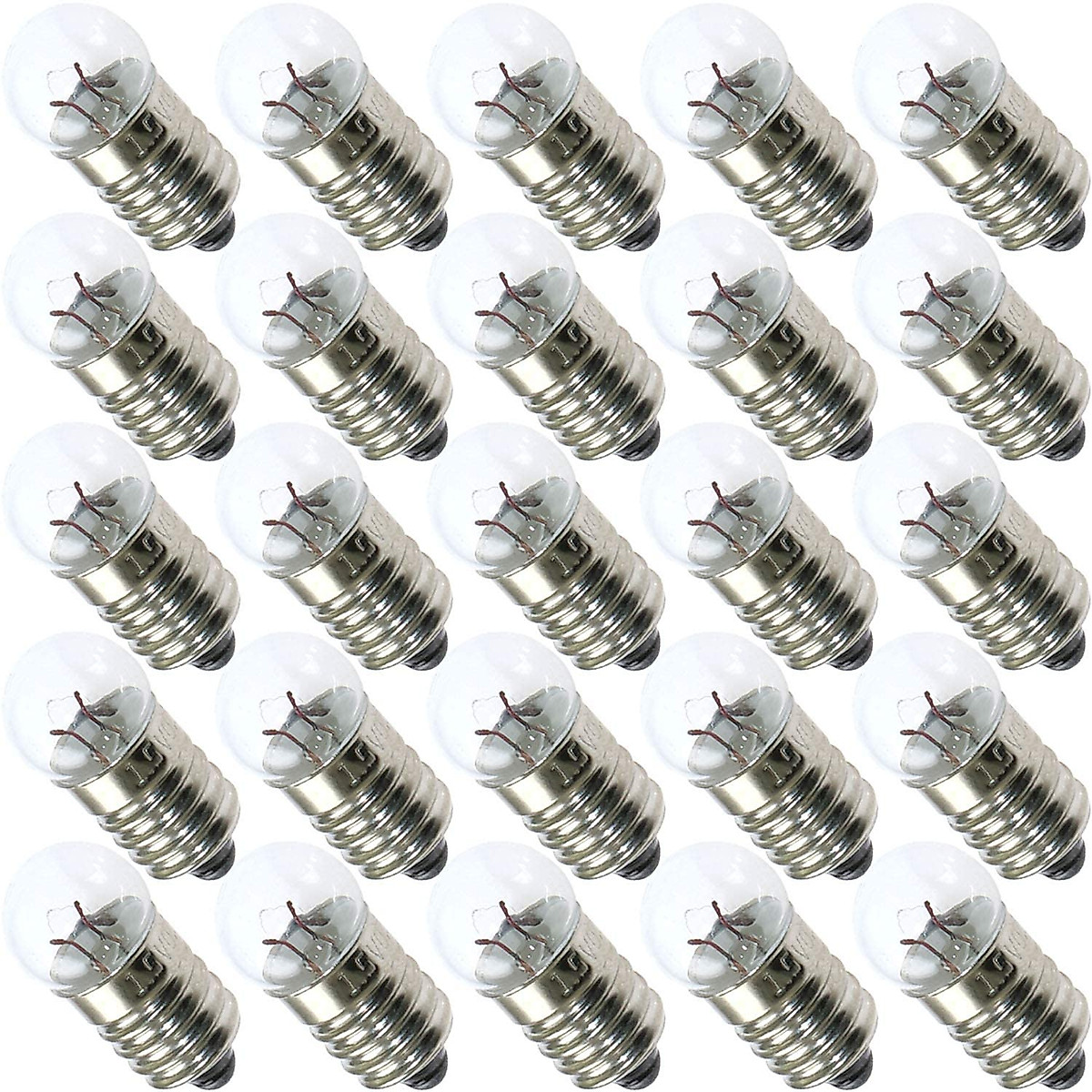 MEETOOT 25pcs E10 Mini Light Bulbs 1.5V 0.3A Physical Electrical Experiment Screw Base Indicator Light Incandescent Bulb Old-Fashioned Flashlight Lamp
