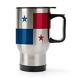 Flag of Panama 14 Oz Travel Coffee Mug Stainless Steel Vacuum Insulated Cup with Lid